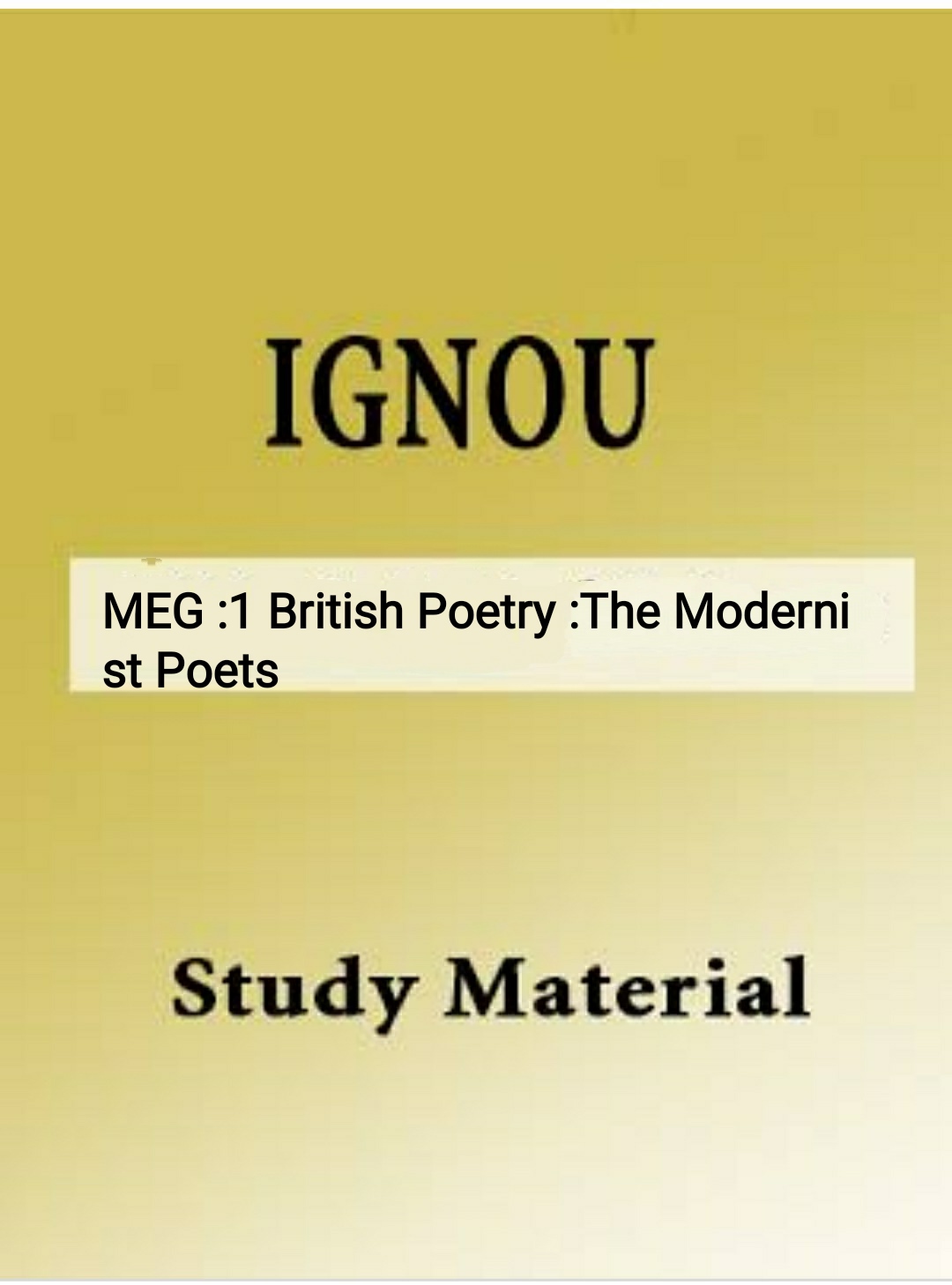 MEG : 1 British Poetry : Some Modernist and Postmodernist Poets by ...