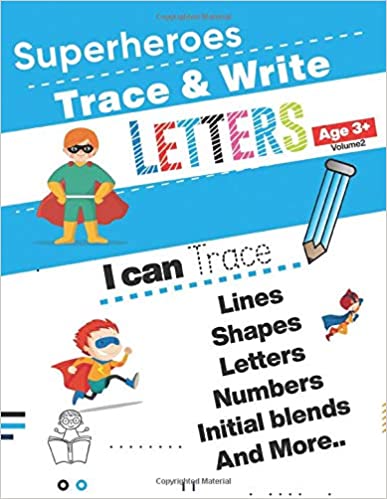 Superheroes trace & write letters: handwriting alphabet workbook for ...