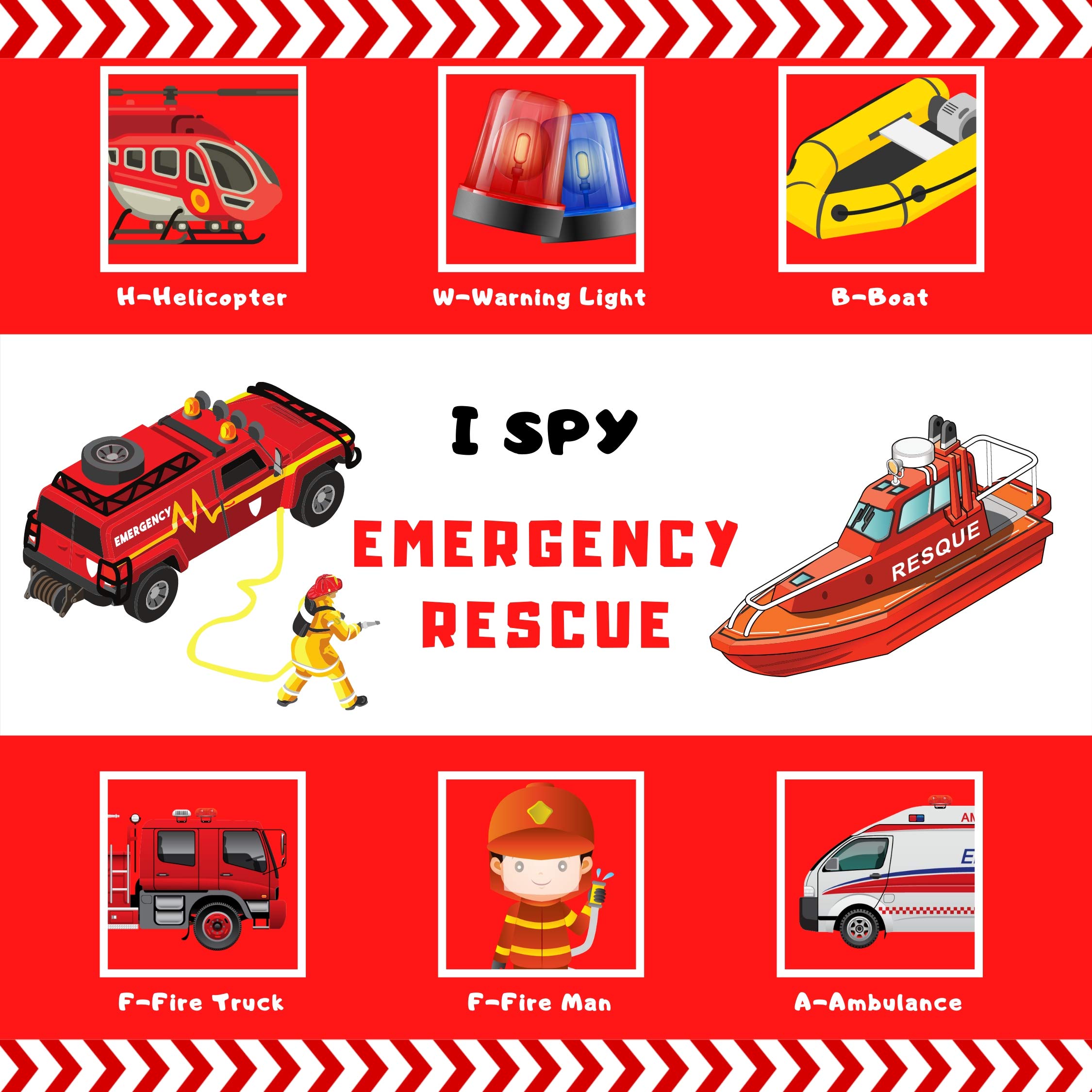 I Spy Emergency Rescue: A fun guessing Emergency Rescue, fire trucks ...