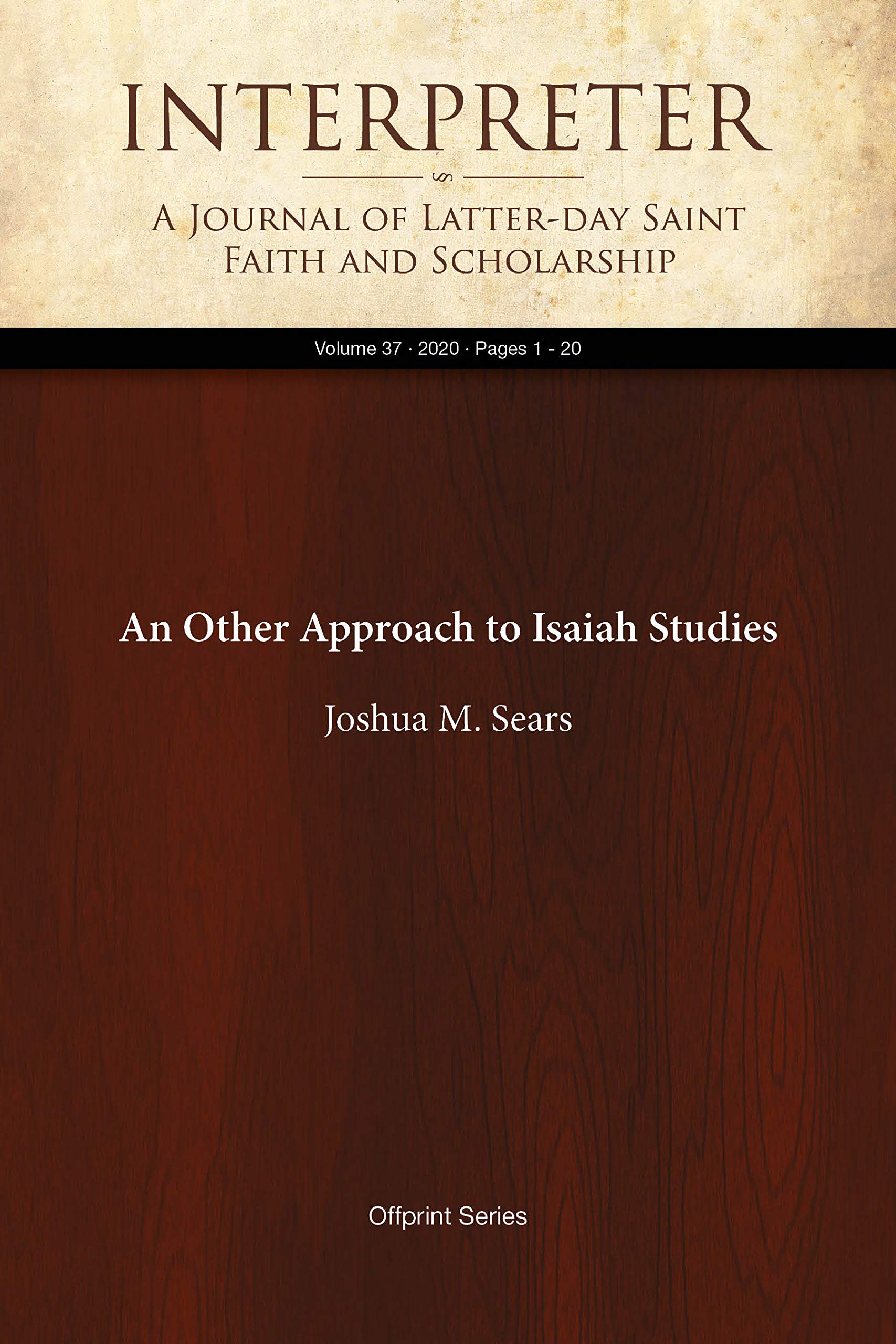 An Other Approach to Isaiah Studies by Joshua M. Sears | Goodreads