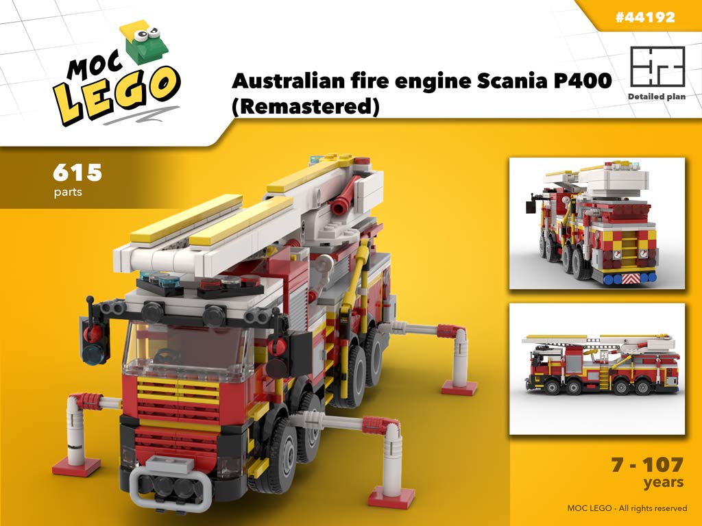 Australian fire engine Scania P400 (Remastered) (Instruction Only): MOC ...