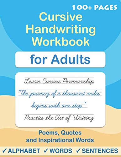 Cursive handwriting workbook for Adults: Learn to write in Cursive ...