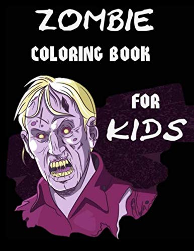 Zombie Coloring Book For Kids: 40 Hand-Drawn Designs printed on White ...