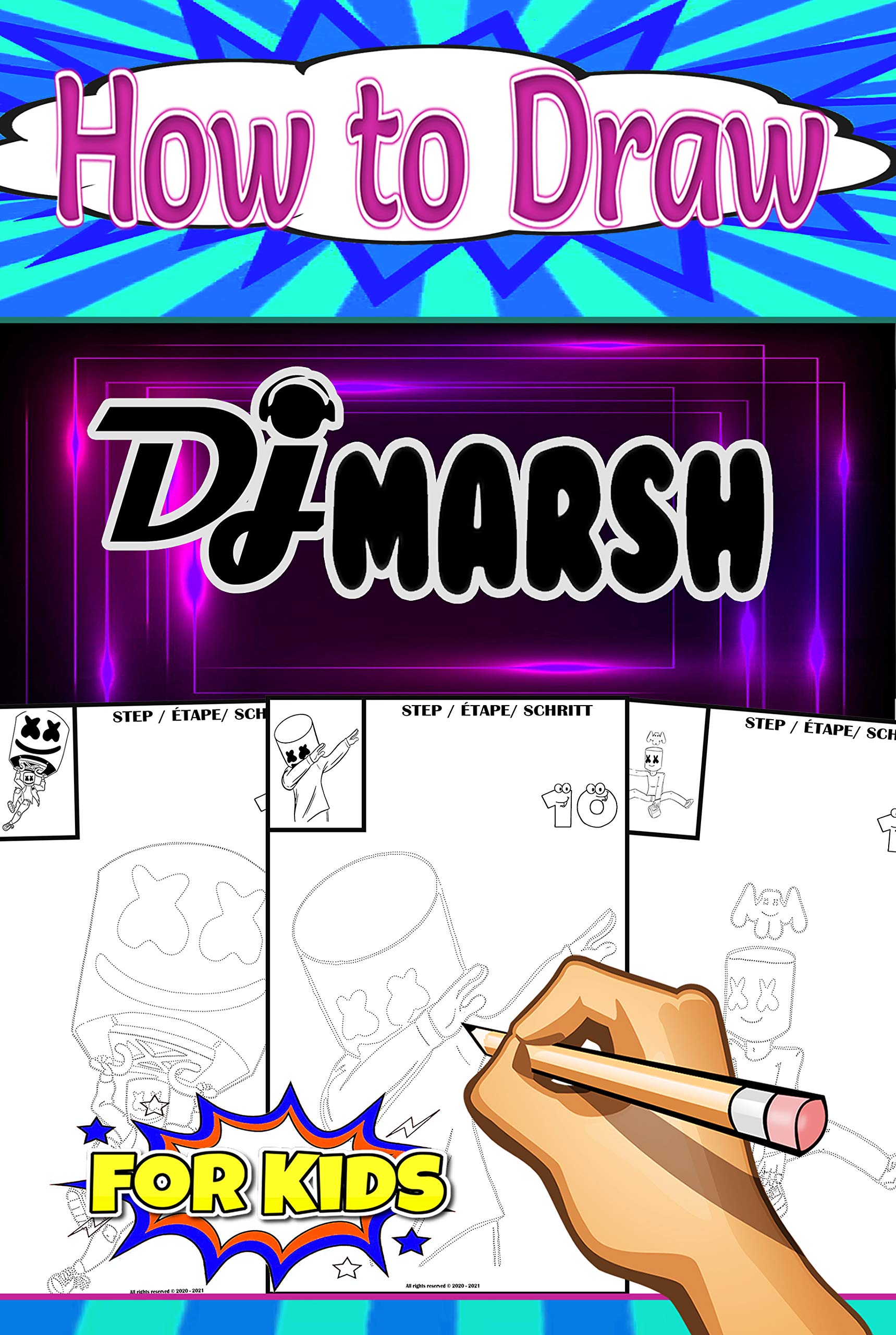How to Draw DJ Marsh: For Kids and Teens Fans, Different Styles, Easy ...