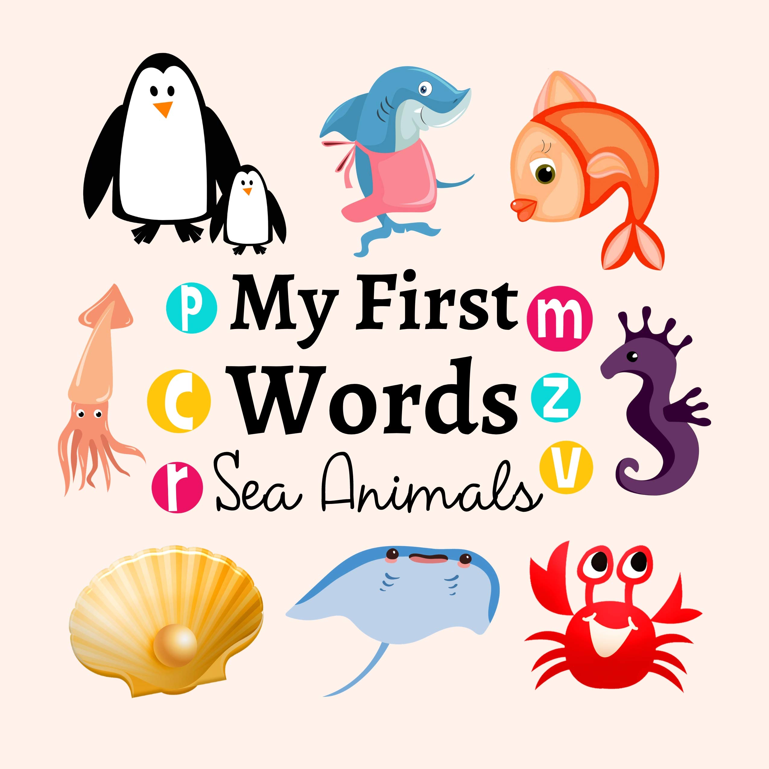 My First Words Sea Animals: A Fun Learning Activity Game Book For Kids ...