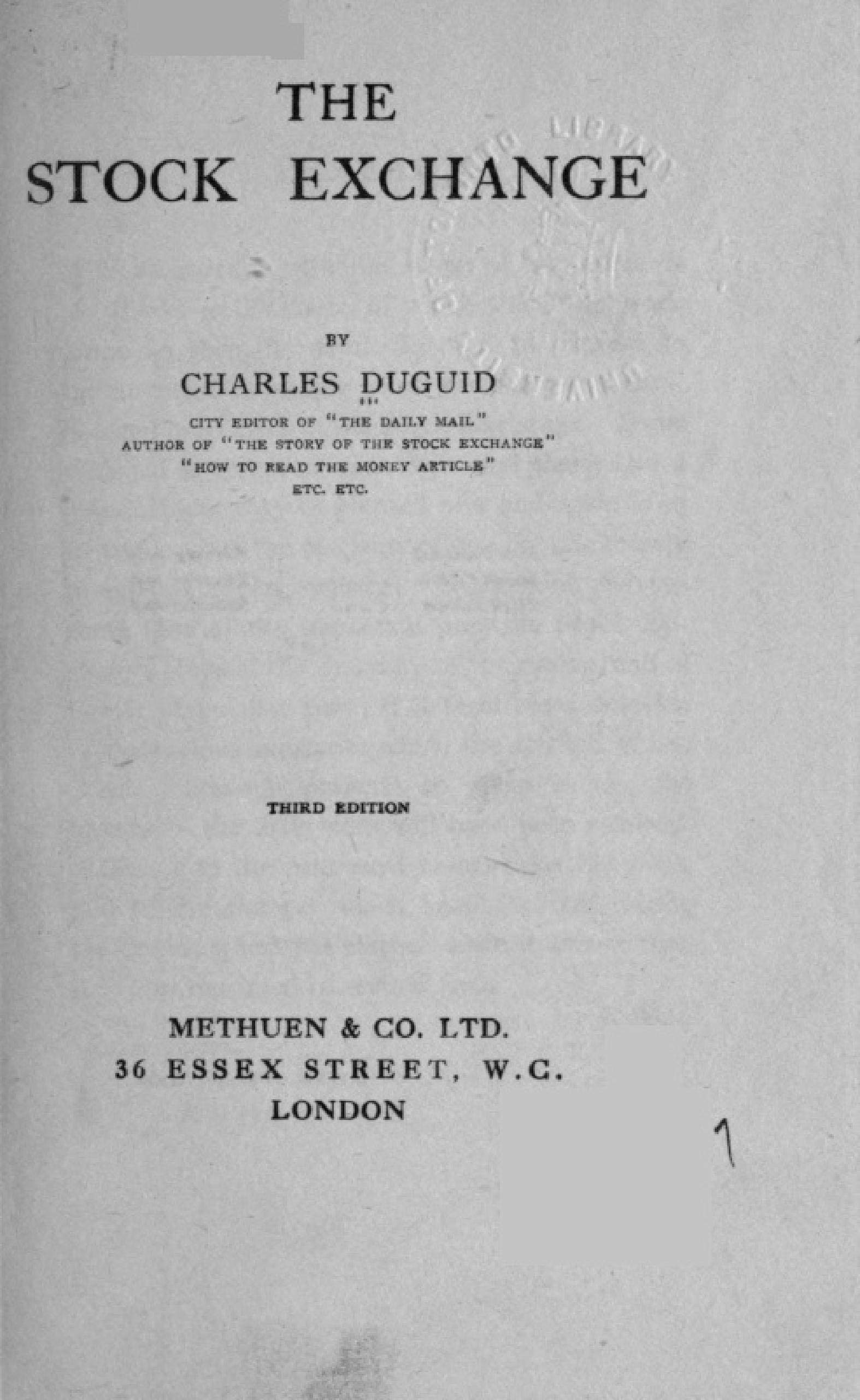 The Abridged Version of "The Stock Exchange" by Charles Duguid | Goodreads