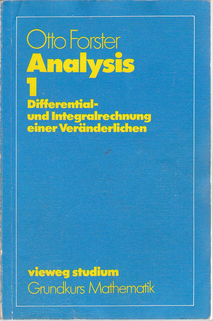 Analysis I. Differential- und Integralrechnung einer Veränderlichen. by ...