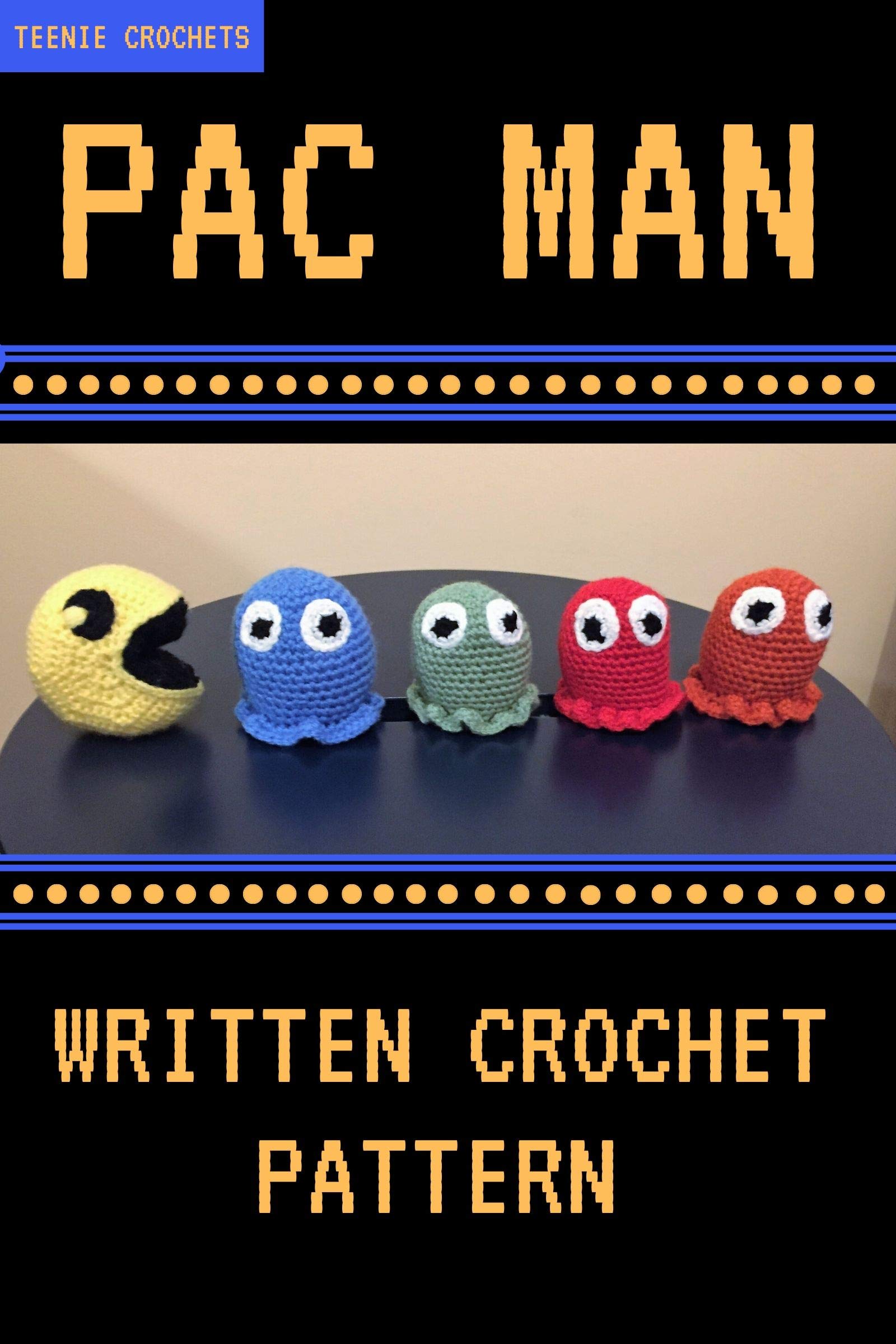 Pac Man and Ghosts -Written Crochet Pattern: Amigurumi Crochet by ...