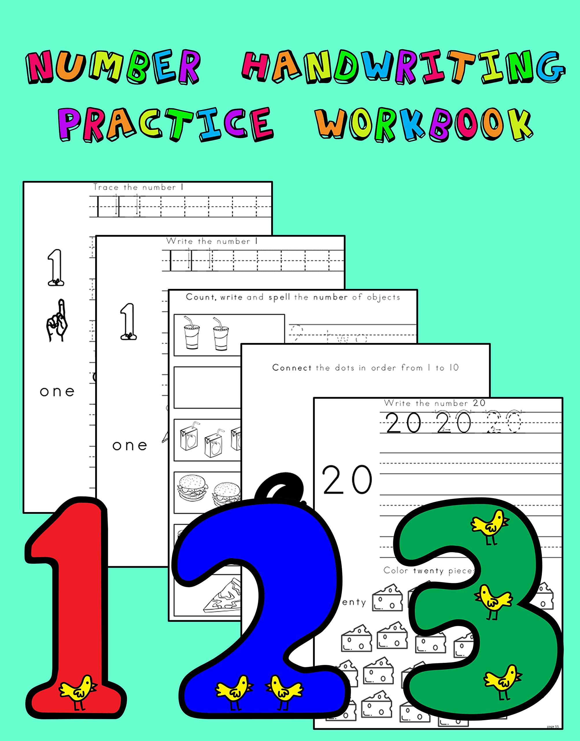 Number Handwriting Practice Workbook: Master printing numbers, spelling ...