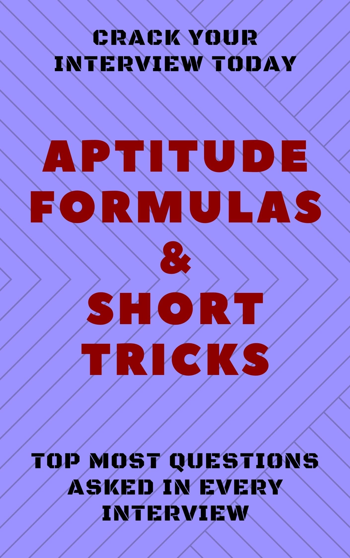 Aptitude Formulas & Shortcut Tricks: For Competitive Exams & Campus ...