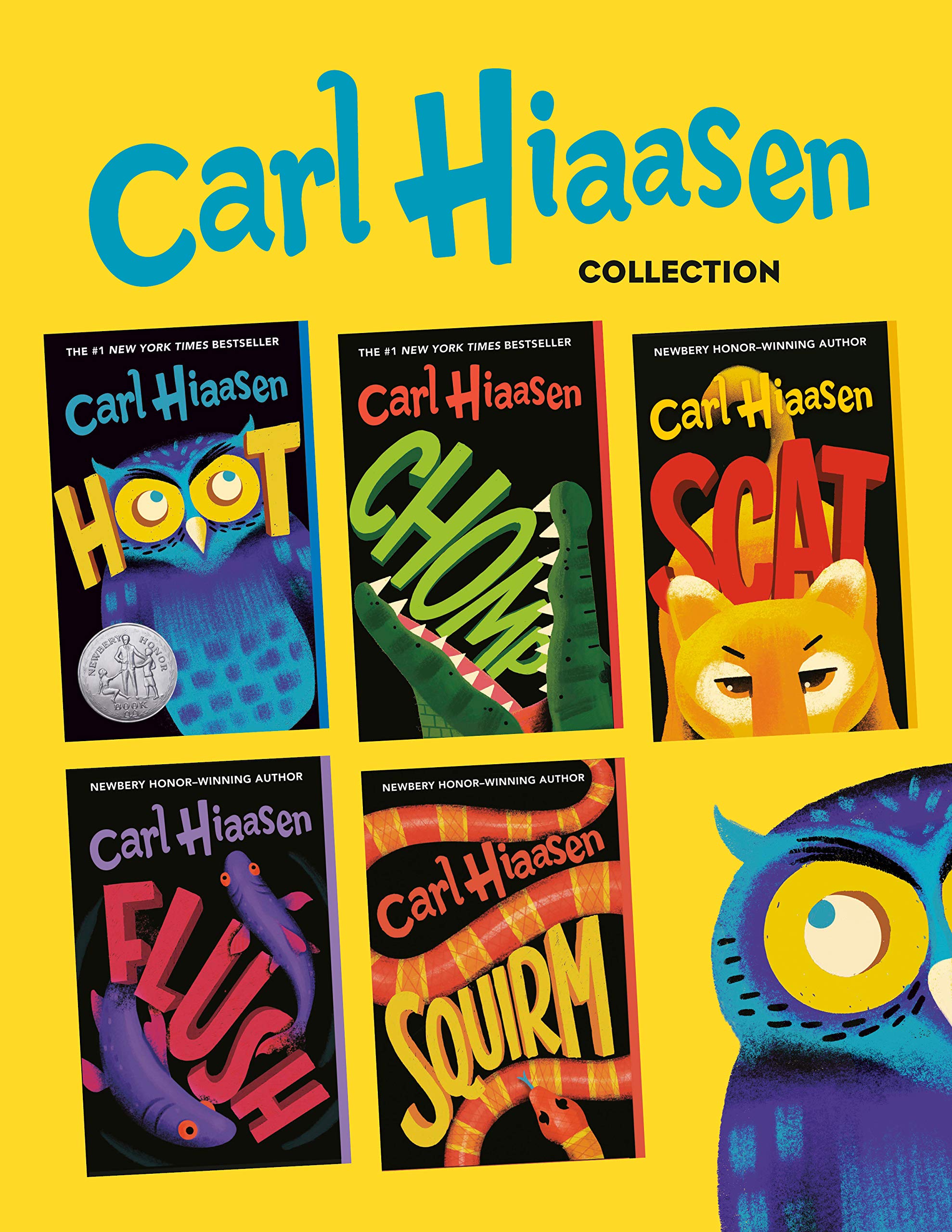 Carl Hiaasen 5-Book Collection: Hoot; Flush; Scat; Chomp; Squirm by ...