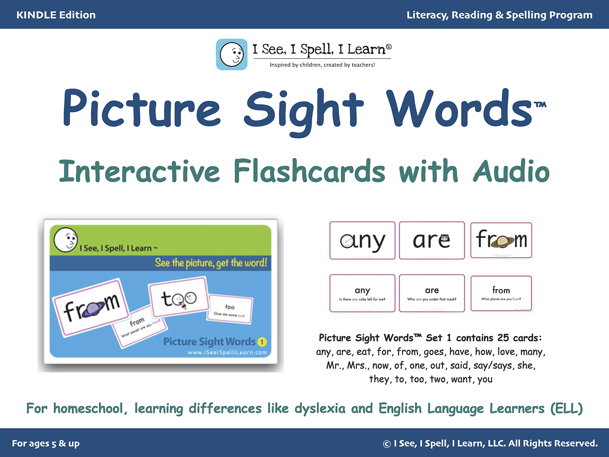 Picture Sight Words™ Flashcards with Audio - Set 1: I See, I Spell, I ...