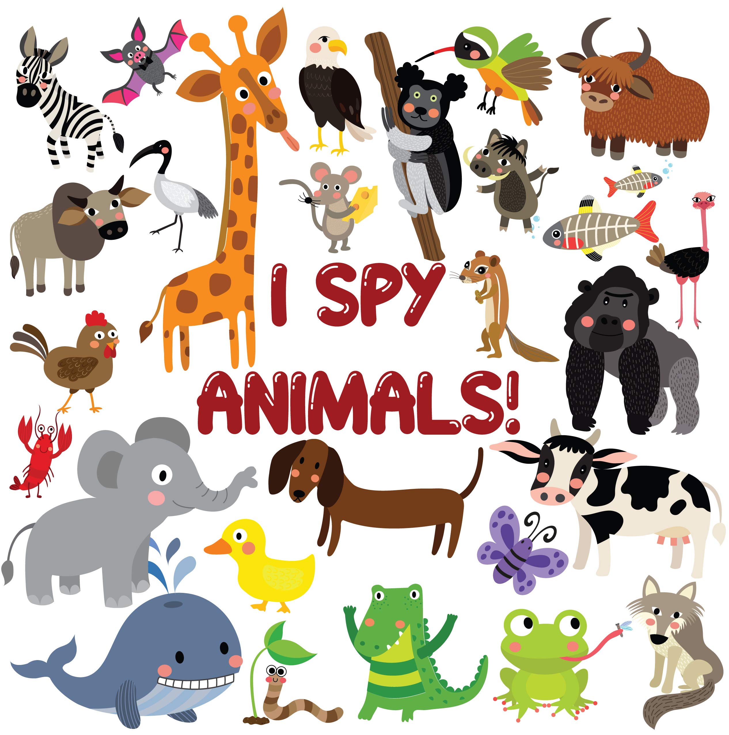 I Spy - Animals!: A Fun Activity and Guessing Game for Little Kids ...