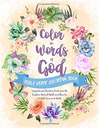 Color the Words of God. Bible Verse Coloring Book: Inspirational ...