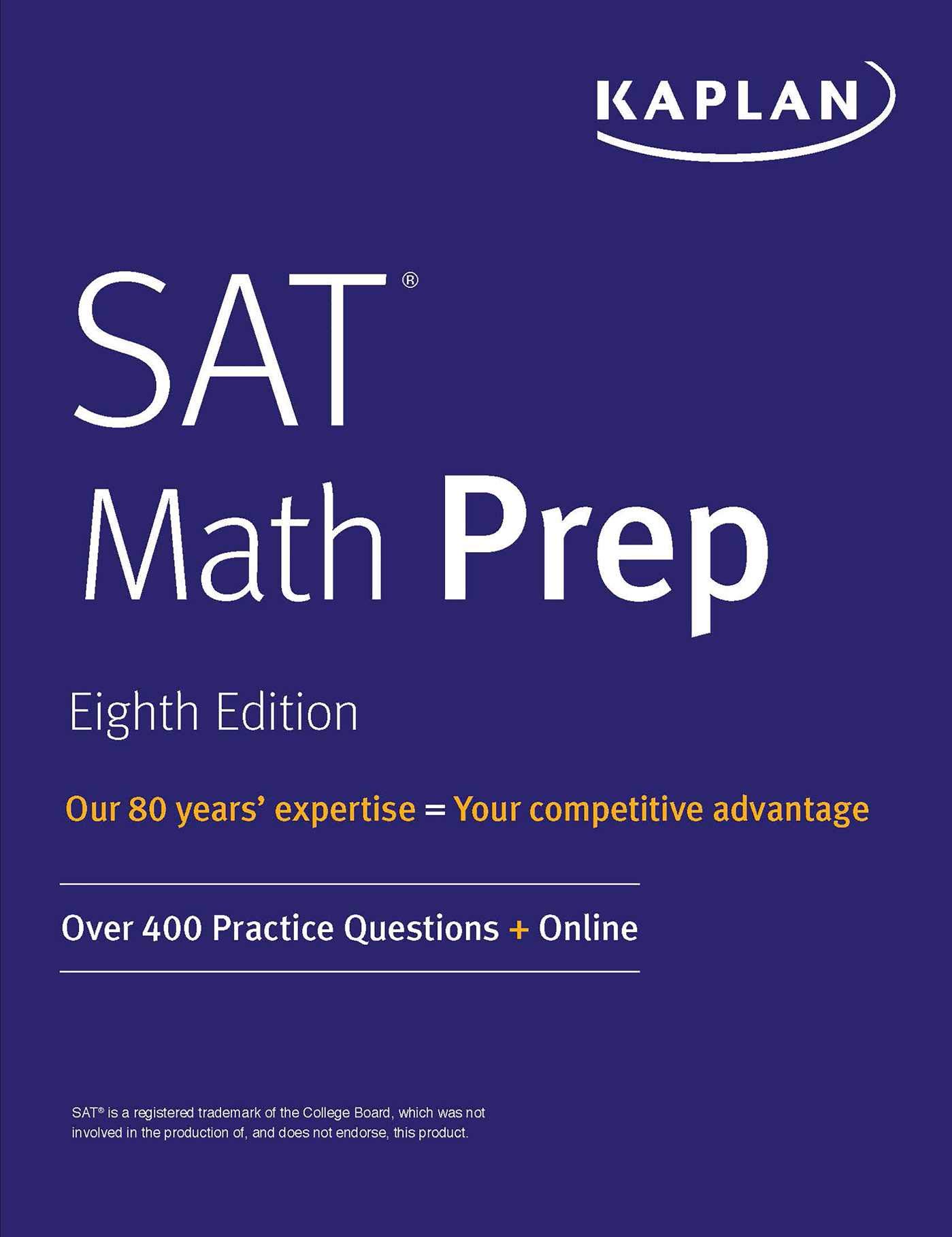 SAT Math Prep: Over 400 Practice Questions + Online by Kaplan Test Prep ...