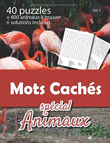 Mots Cachés Animaux: v1-6 40 puzzles sur le thème des animaux avec ...