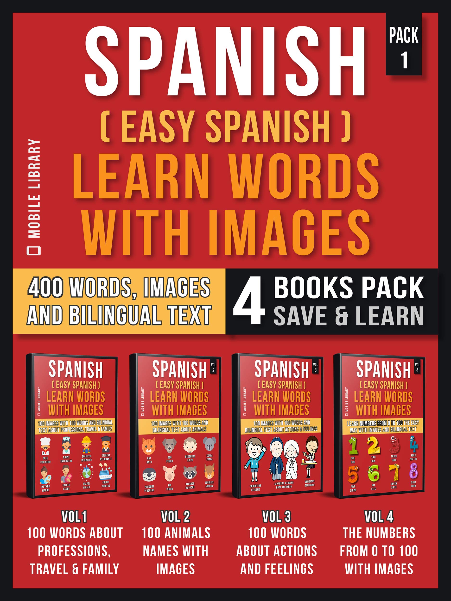 Spanish ( Easy Spanish ) Learn Words With Images (Pack 1): Learn 400 ...