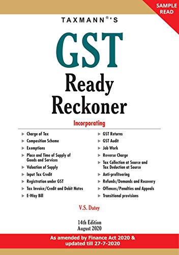 Taxmann's GST Ready Reckoner-Ready Referencer for All-Important ...