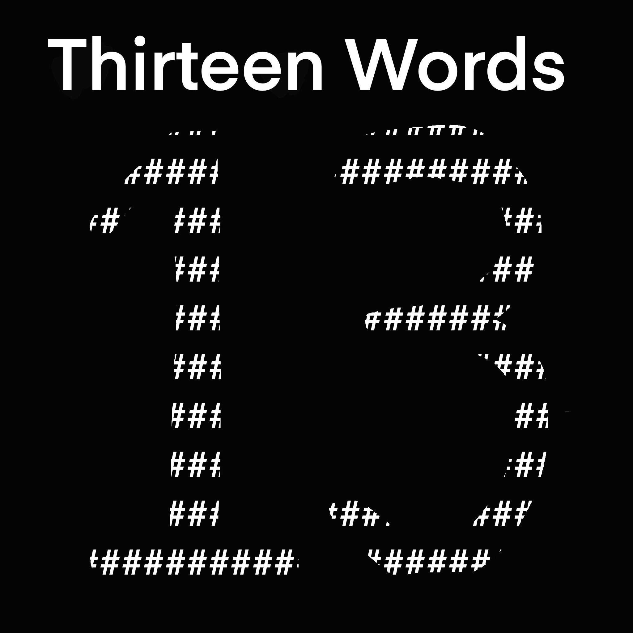 Thirteen Words by Monty Vern | Goodreads