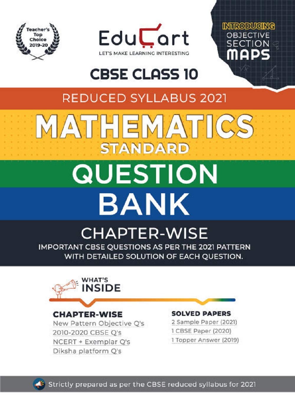 Educart CBSE Maths Class 10 Question Bank (Reduced Syllabus) for 2021 ...