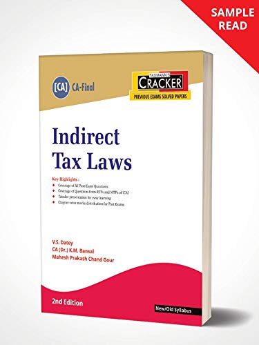 Taxmann's CRACKER-Indirect Tax Laws (CA-Final-New/Old Syllabus) (2nd ...