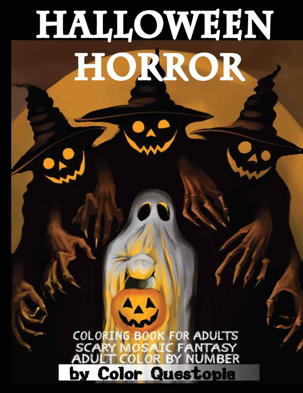 Halloween Horror Coloring Book For Adults Mosaic Fantasy Adult Color By ...