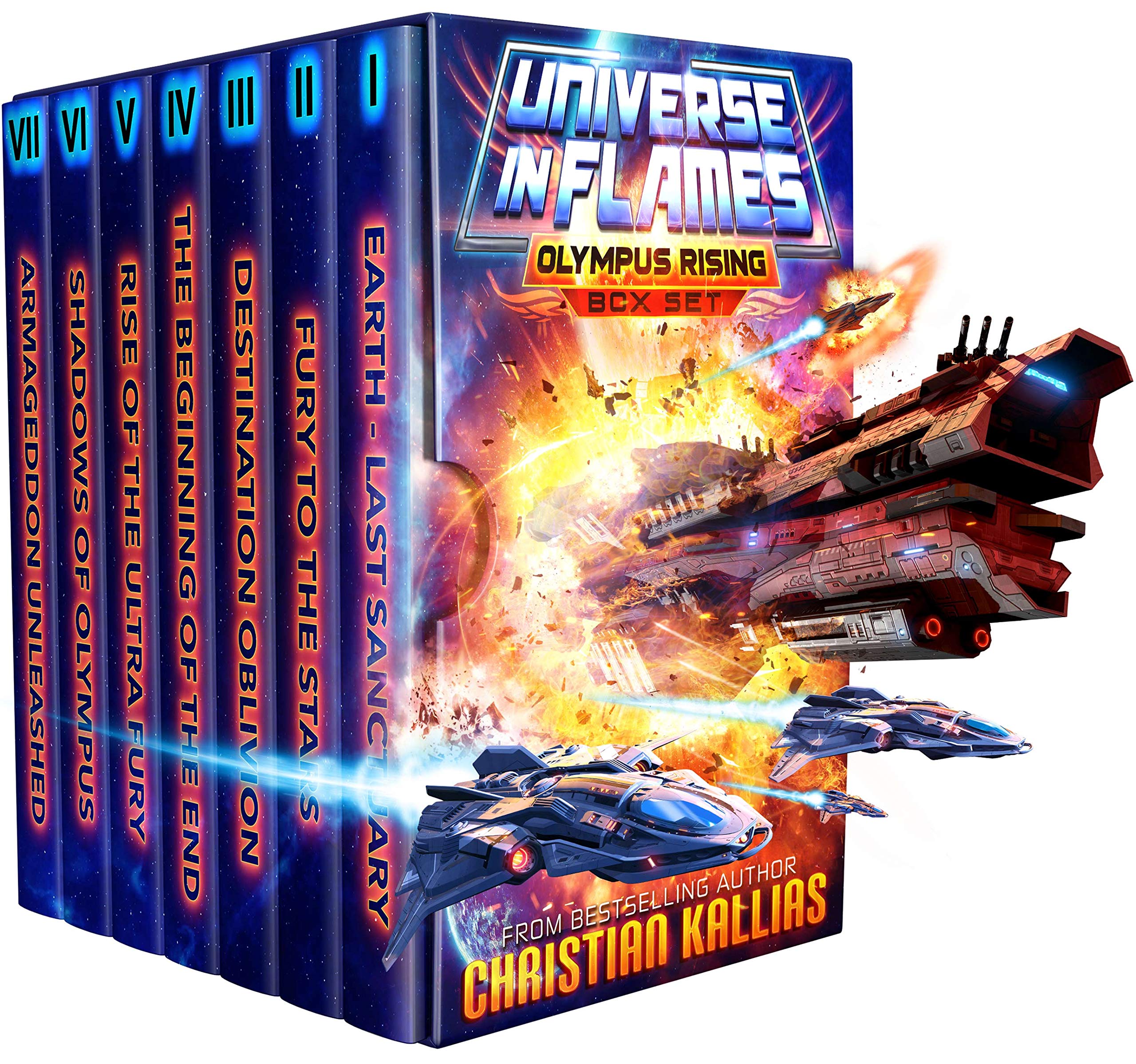 Universe in Flames - Olympus Rising (7 Books + 2 Extras) Box Set: An Epic Space Opera Adventure ...