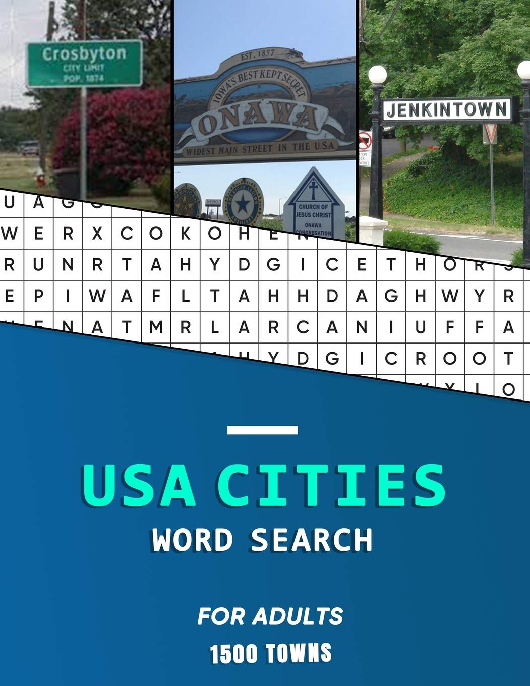 USA Cities word search for Adults: A big educational word find book of ...
