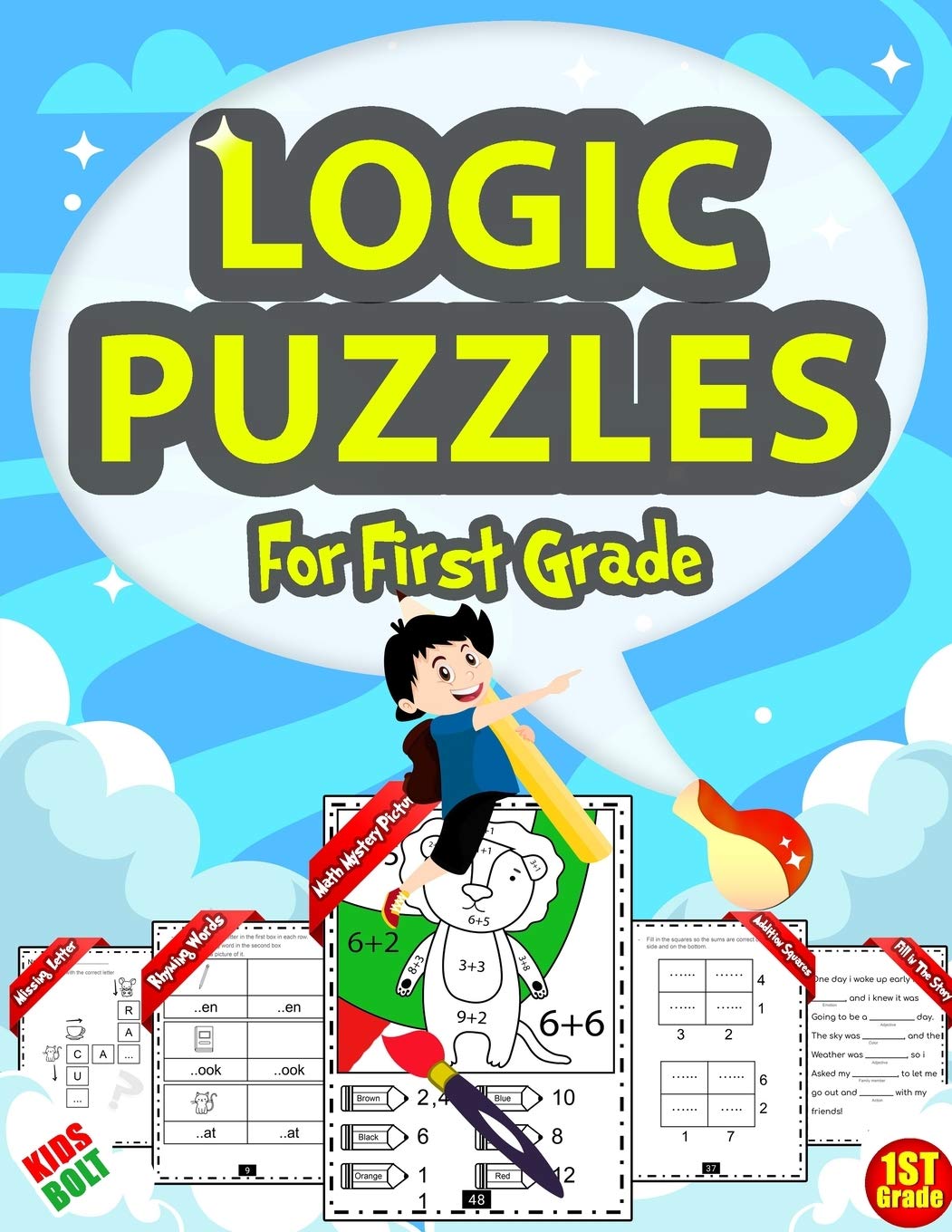 Logic Puzzles For First Grade: Brain Games For Kids Ages 4-8, Brain ...