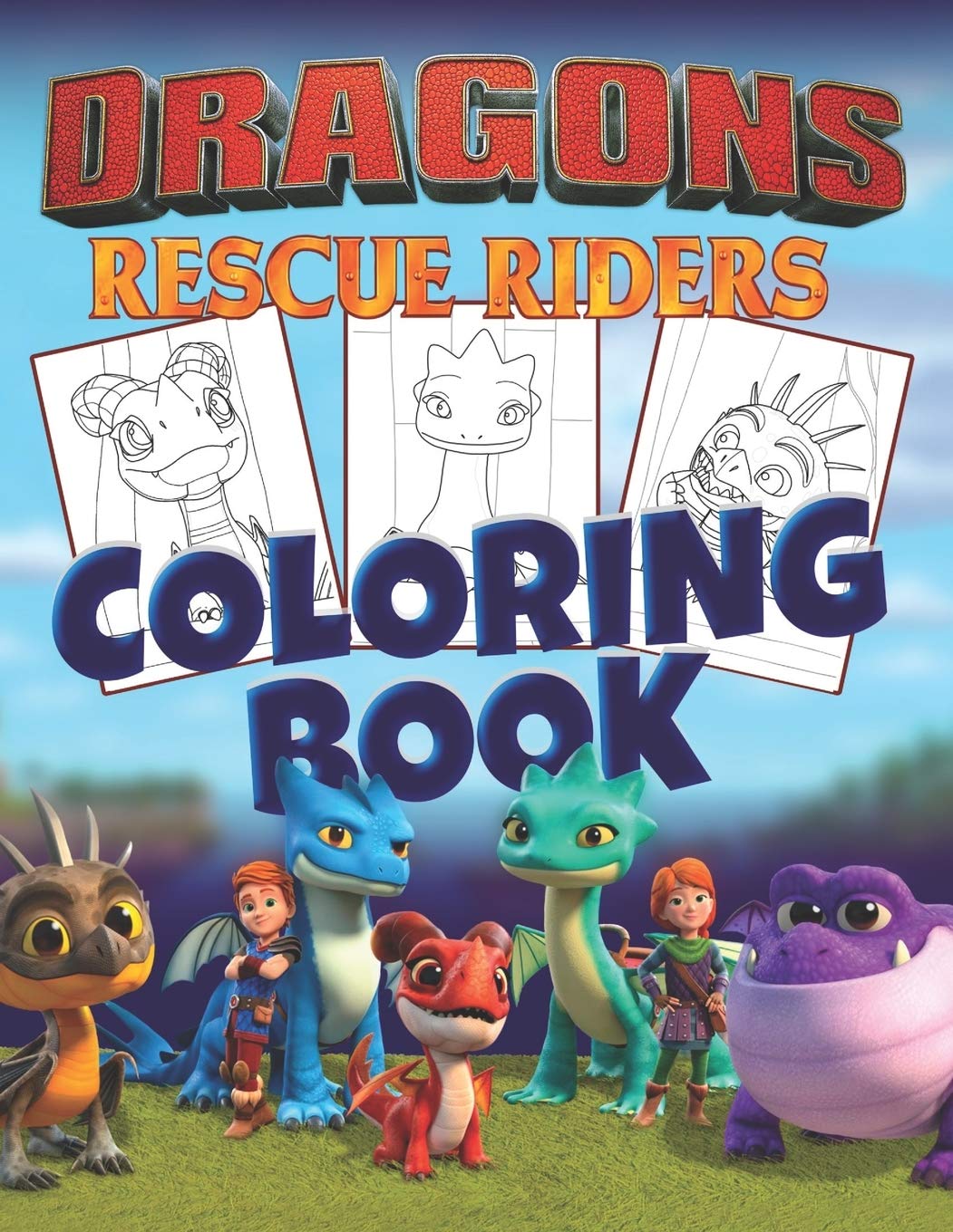 Dragons Rescue Riders Coloring Book: 30 Illustrations for Kids by ...