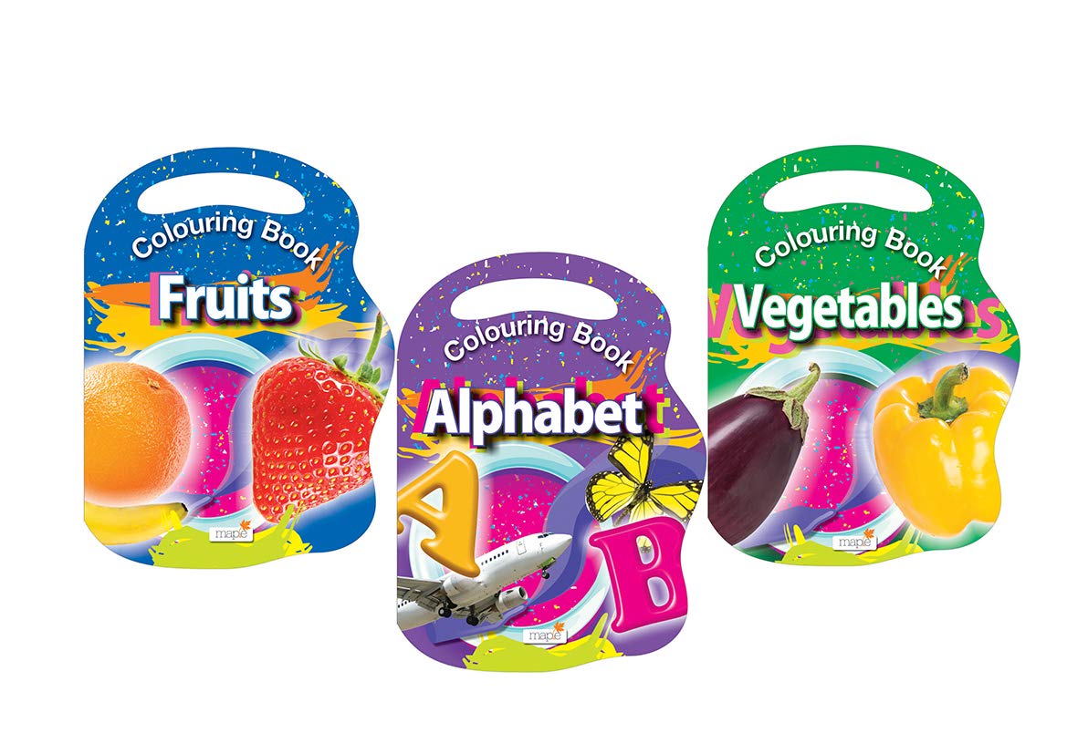 Colouring Books (Set of 3 Books) - Alphabet ,Vegetable ,fruit by Maple ...