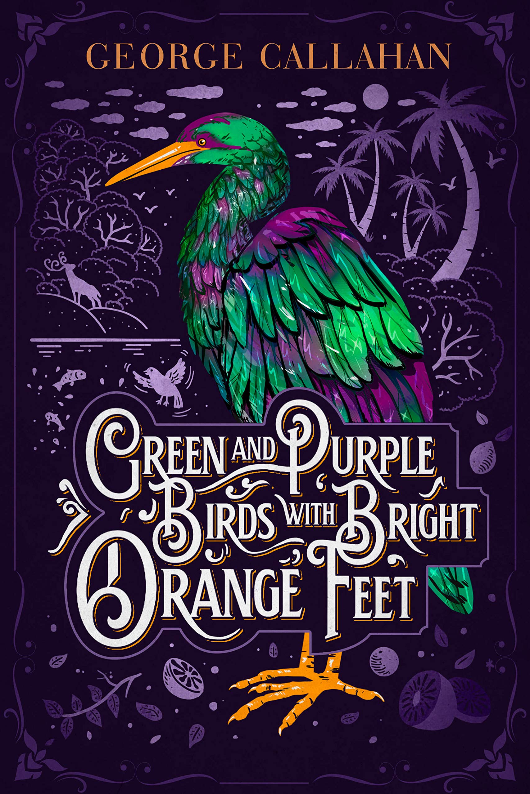 Green and Purple Birds With Bright Orange Feet by George Callahan ...