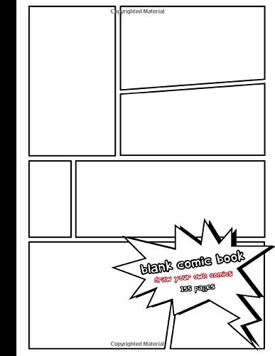 Blank Comic Book, Draw Your Own Comics: 155 Pages | Large Sketchbook ...