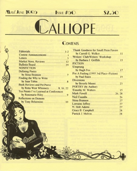Calliope issue #60 by Cynthia Scribner | Goodreads