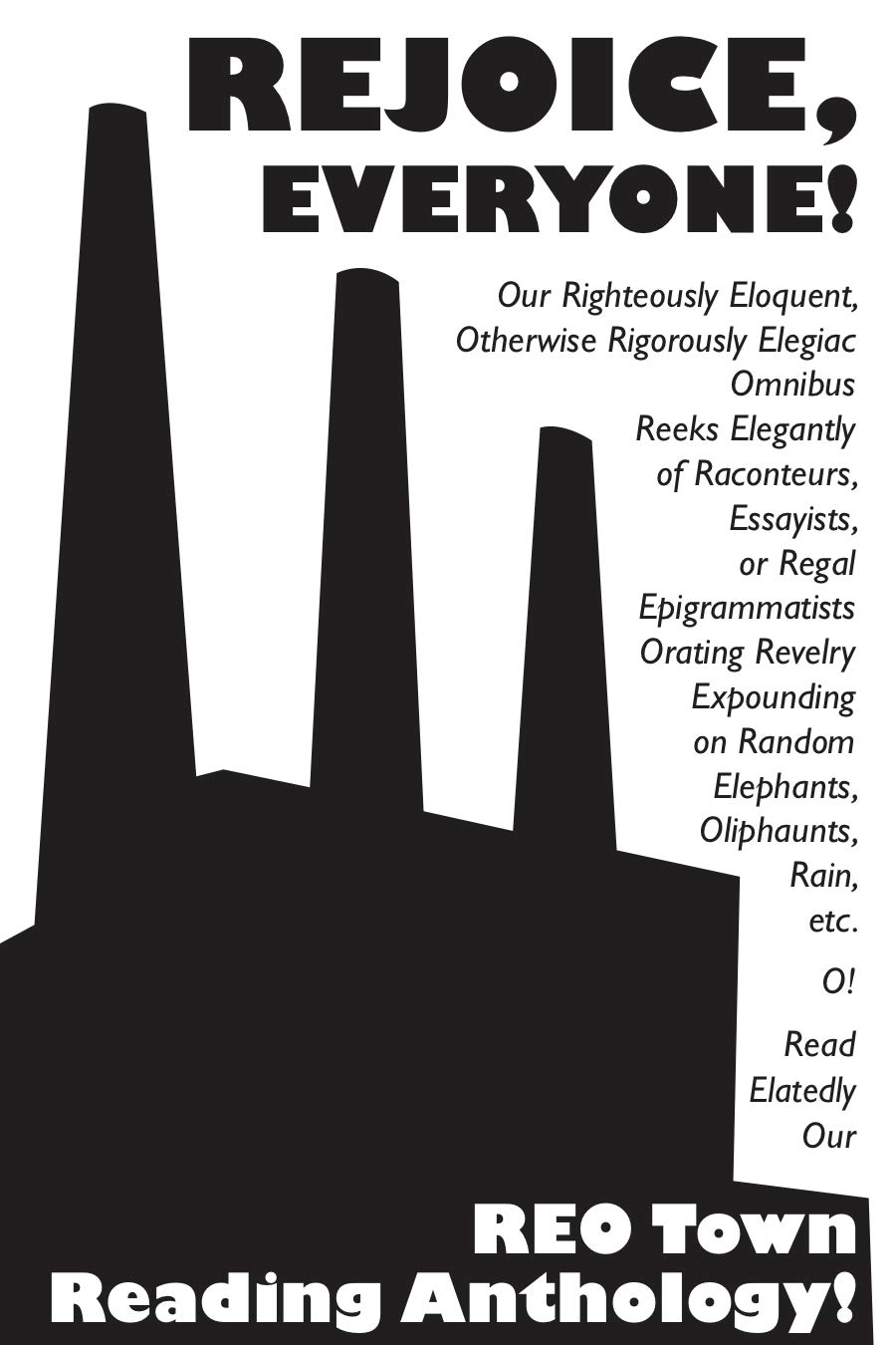 REO Town Reading Anthology!: Rejoice, Everyone! by Matthew Rossi ...