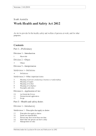 Work Health and Safety Act 2012 (SA) by South Australian Legislation ...