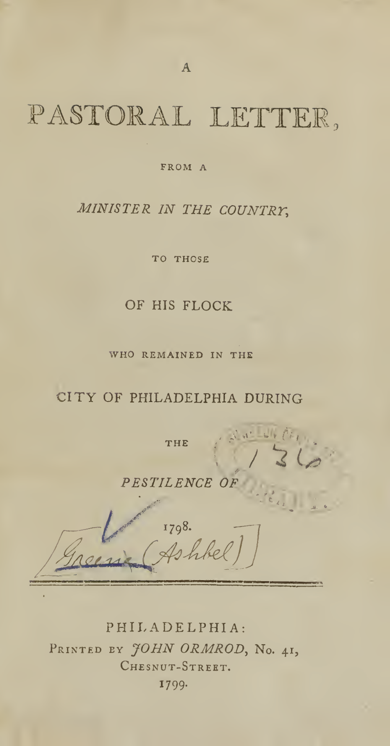 A Pastoral Letter, from a minister in the country, to those of his ...