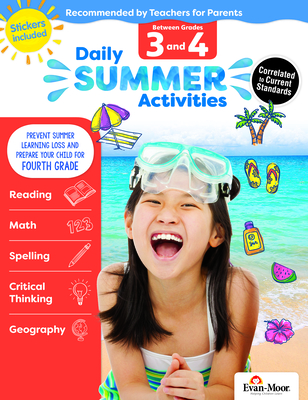 Evan-Moor Daily Summer Activities, Grade 3-4 Workbook, Stickers ...