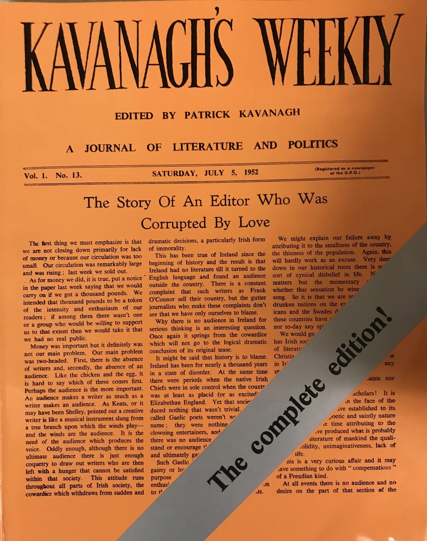 Kavanagh's Weekly by Patrick Kavanagh | Goodreads