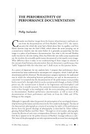 The Performativity of Performance Documentation by Philip Auslander ...