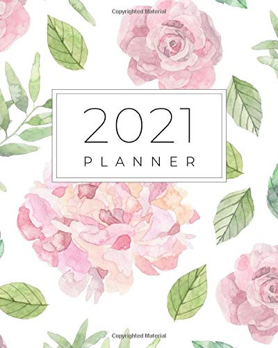 2021 Planner: Floral planner 2021 - January to December simple weekly ...