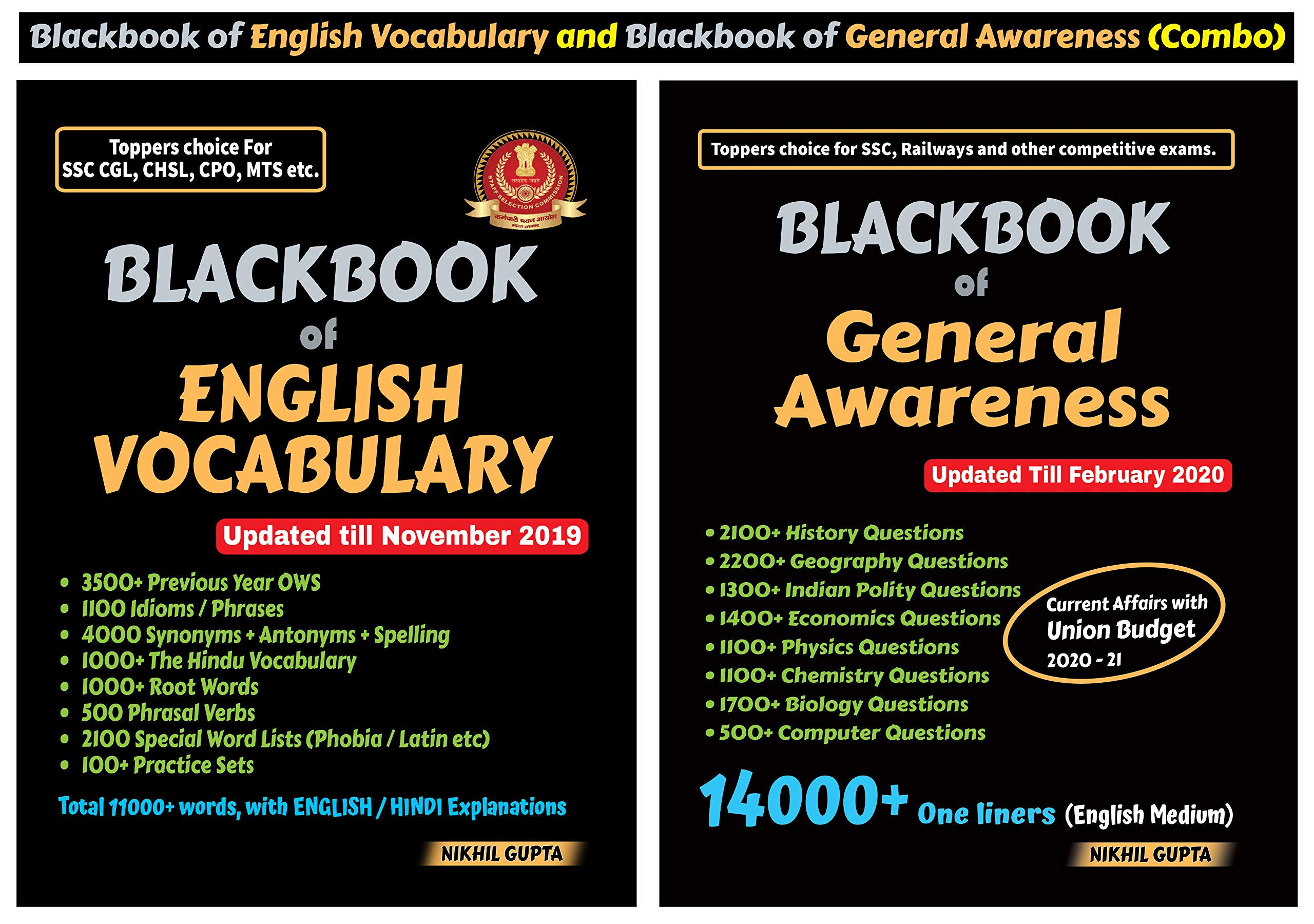Blackbook of English Vocabulary and Blackbook of General Awareness by ...