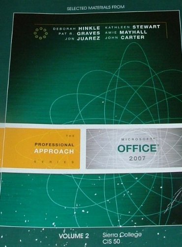 Selected Materials From Microsoft Office 2007: Sierra College CIS 50 by ...