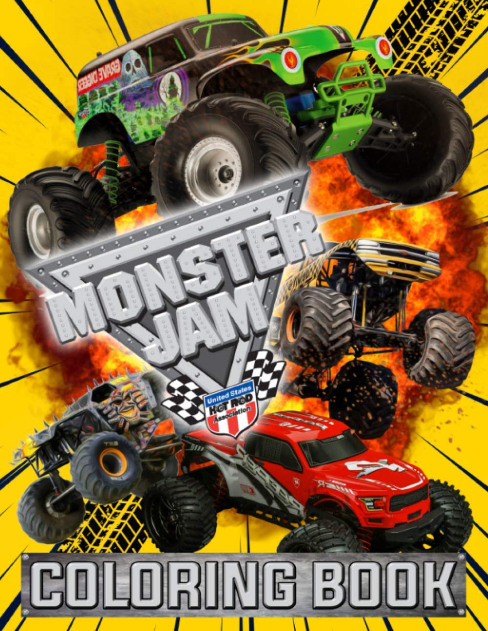 Monster Jam Coloring Book: Stunning Coloring Books For Kid And Adult ...