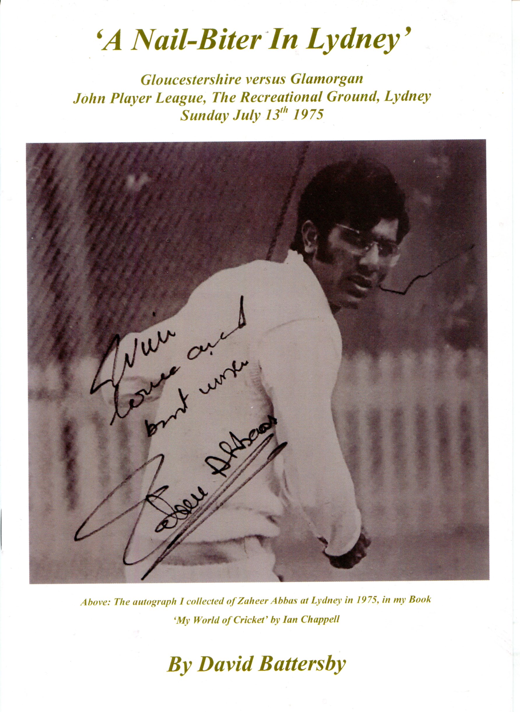 'A Nail-Biter In Lydney': Gloucestershire versus Glamorgan John Player ...