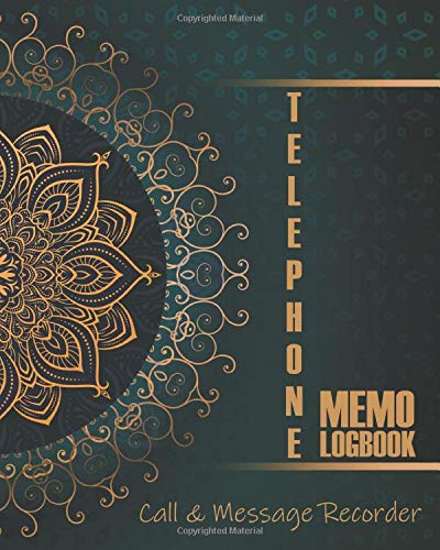 Telephone Memo Logbook: Call & Message Recorder: Beautiful mandala ...