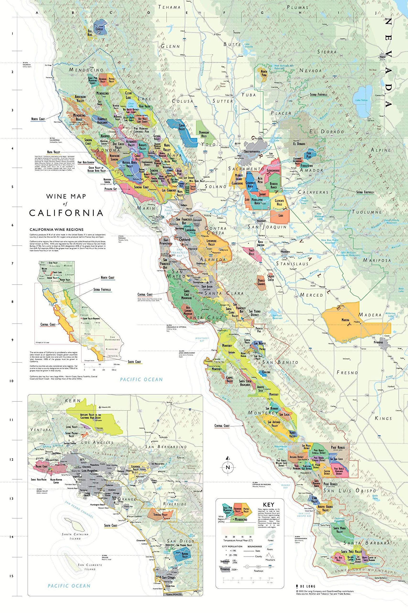 Wine Map of California by De Long | Goodreads
