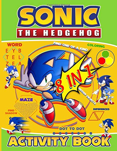 Sonic The Hedgehog Activity Book: Stress-Relief Coloring, Word Search ...
