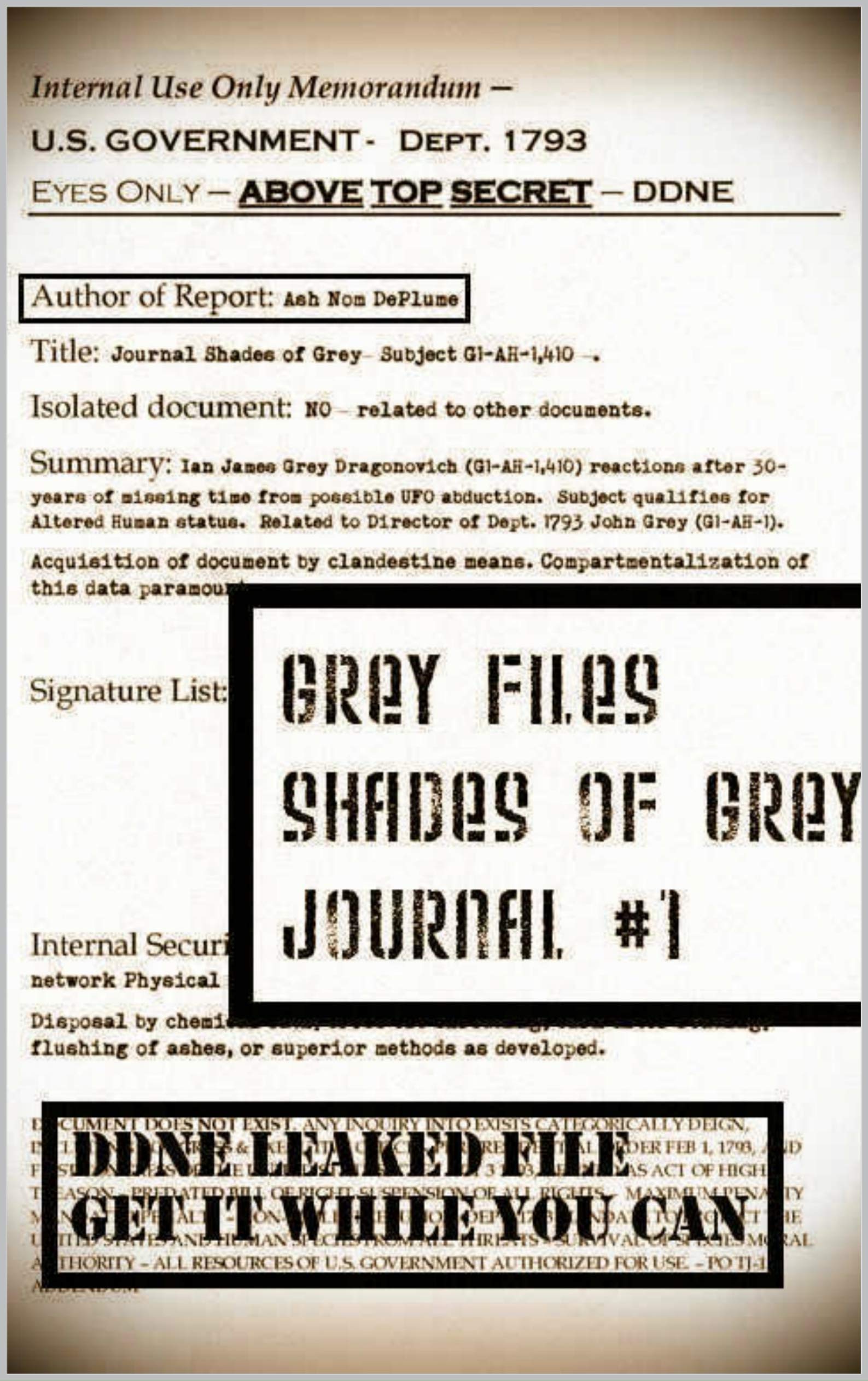 Grey Files: Shades of Grey Journal #1. by Ash Nom DePlume | Goodreads