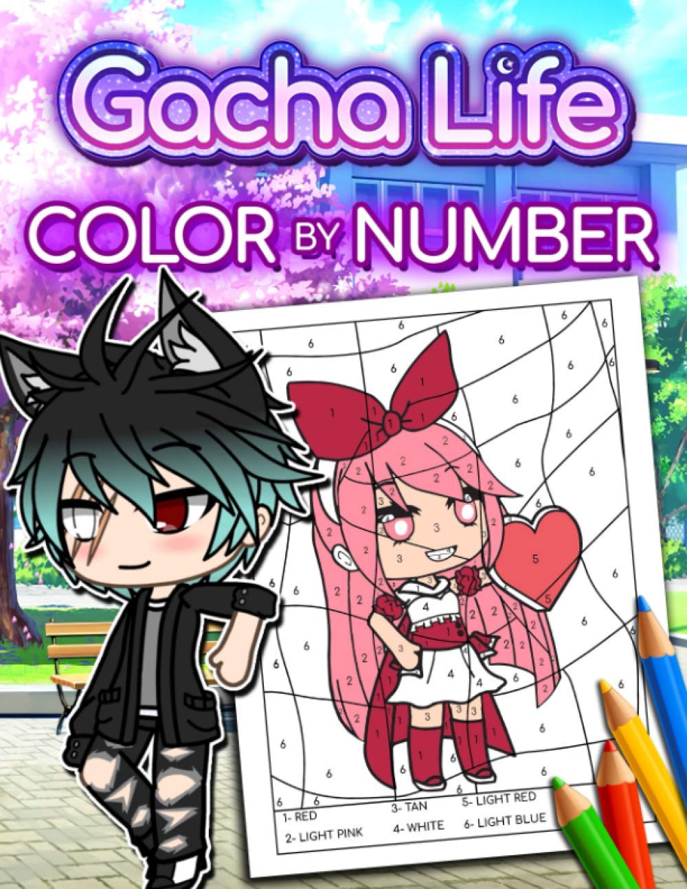 Gacha Life Color By Number: A Book Of Activities For Brain Development ...